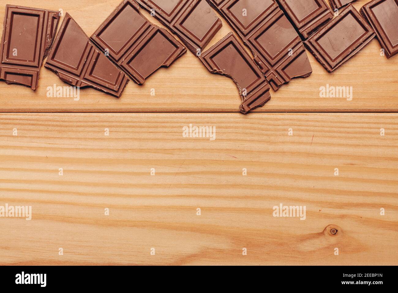 broken brown chocolate bar and background image texture top view Stock ...