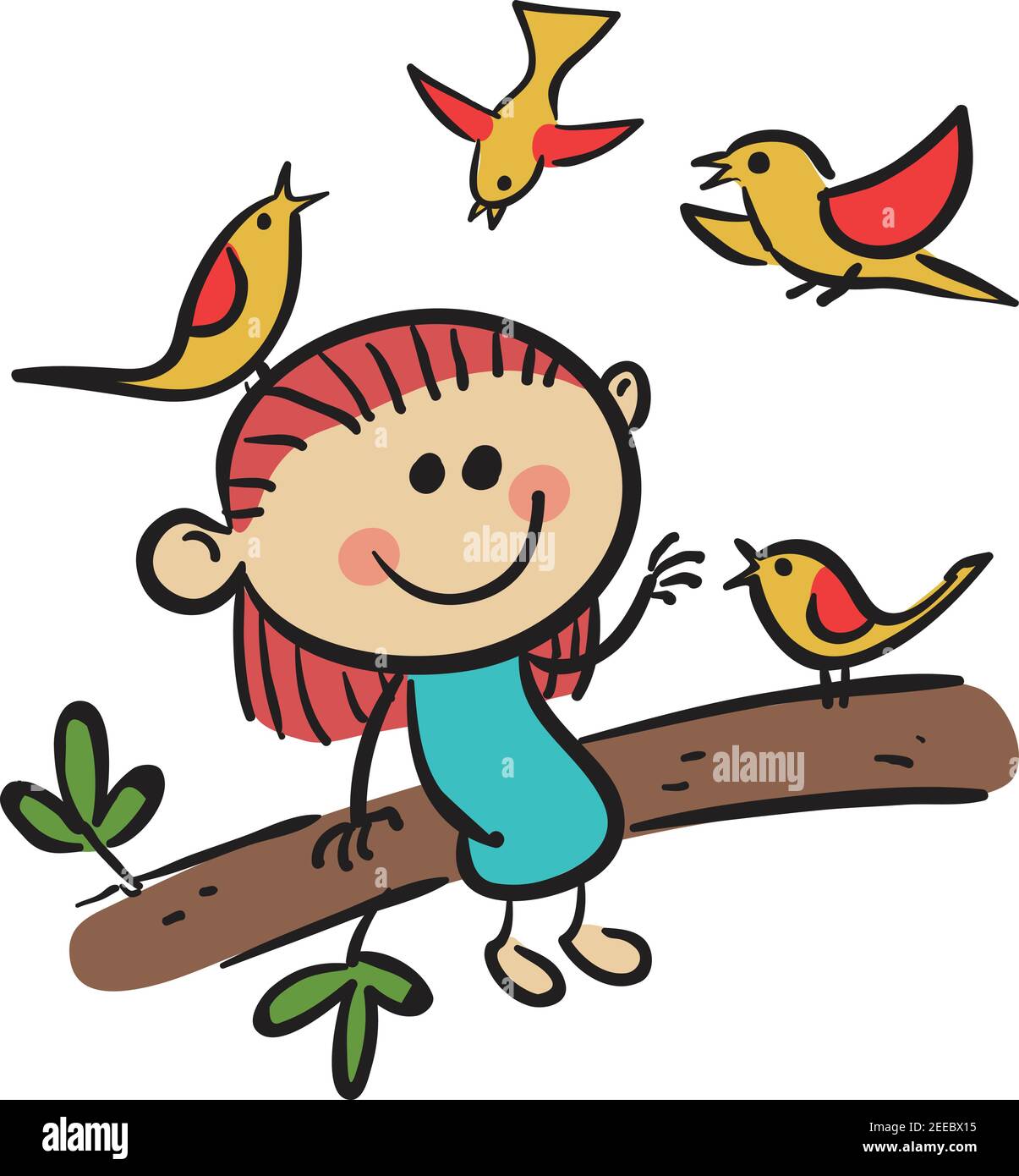 Adult birds and their young Cut Out Stock Images & Pictures - Alamy