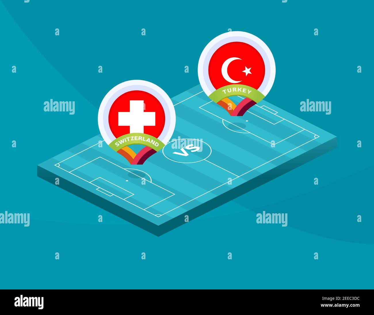 Switzerland vs Turkey match. Football 2020 championship match versus ...