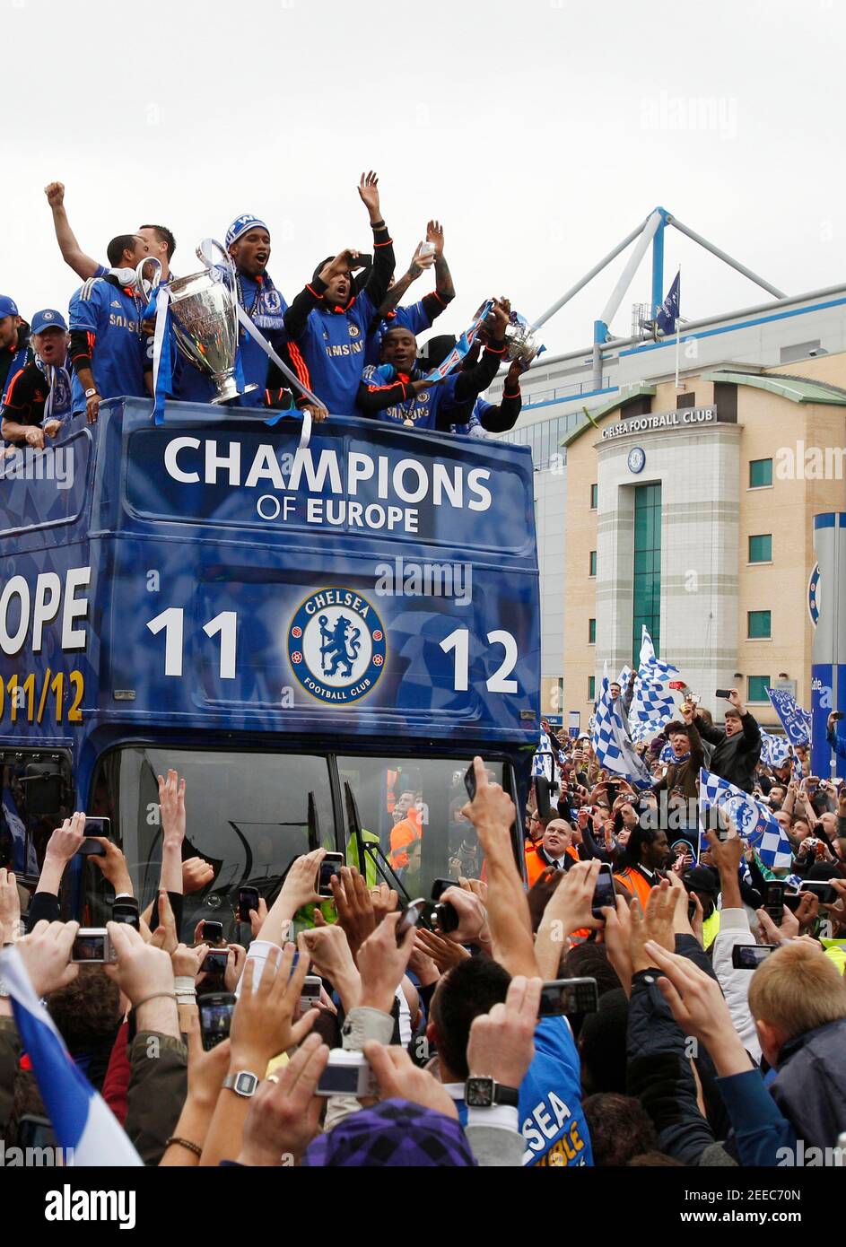 Chelsea Uefa Champions League And Fa Cup Parade High Resolution Stock ...