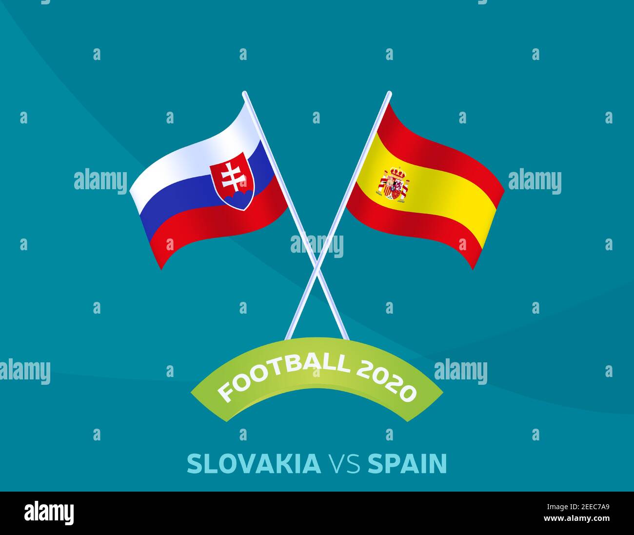 Slovakia vs Spain match. Football 2020 championship match versus teams ...