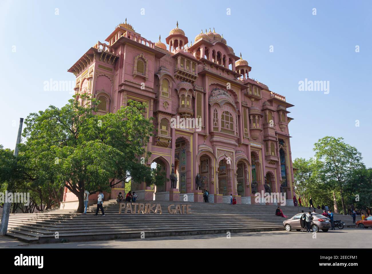 6th Nov 2020, Jaipur, Rajasthan, India. Tourists at Patrika gate. Built ...