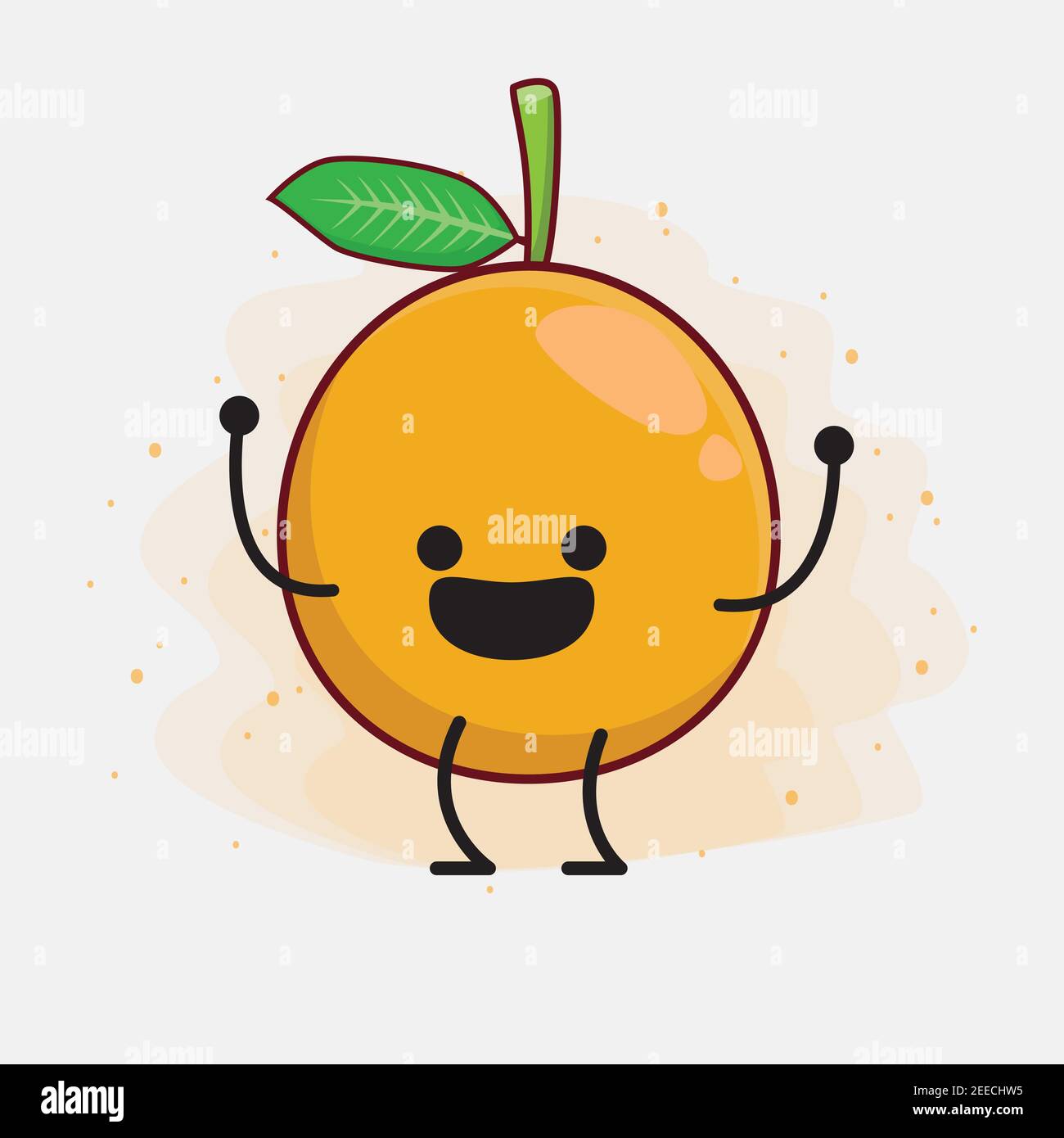 Vector Illustration of African Mangosteen Character with cute face ...