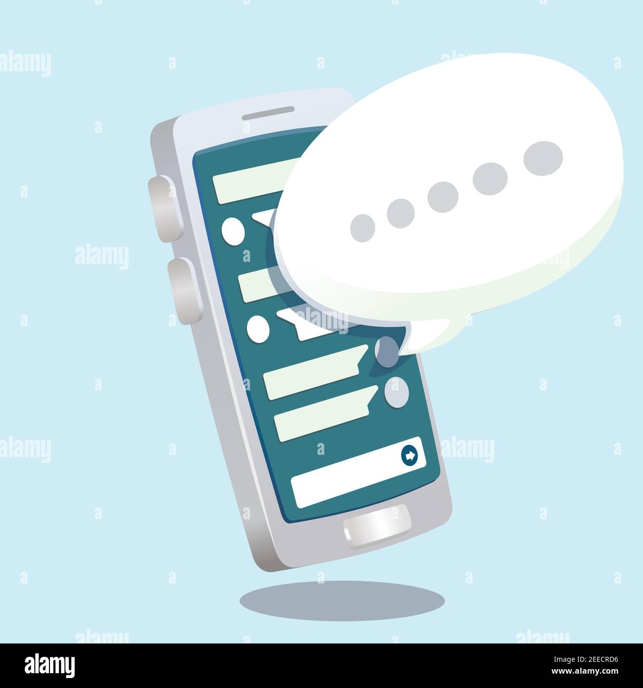 Chat Icon in trendy flat style isolated in front of smartphone. Speech ...