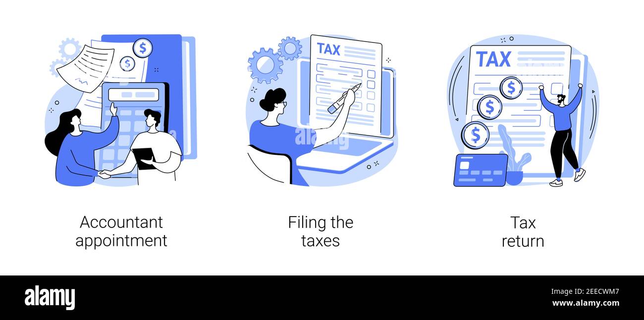 Tax agent service abstract concept vector illustrations Stock Vector ...