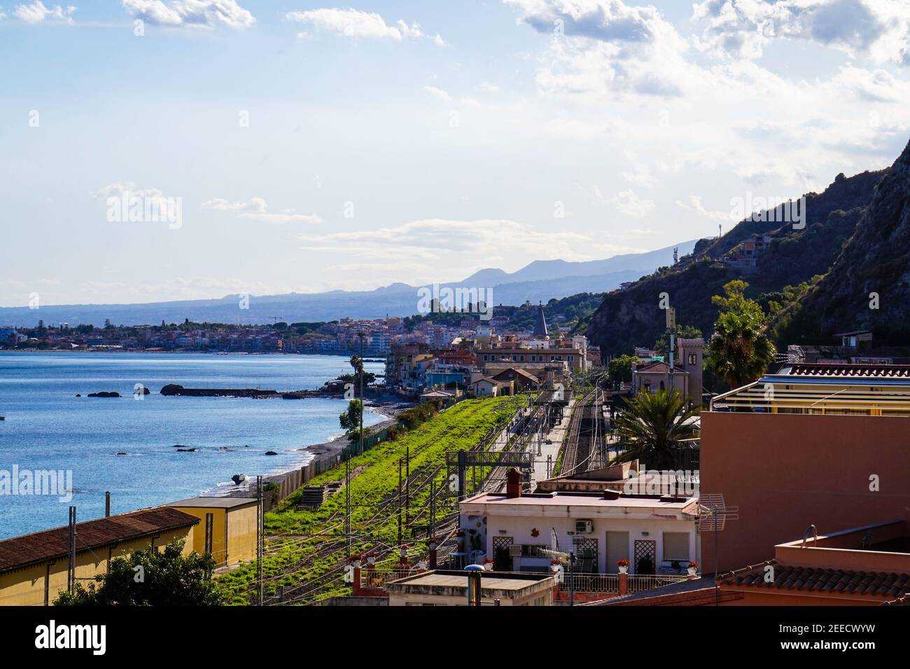 Taormina-Giardini, train station into Taormina Stock Photo - Alamy