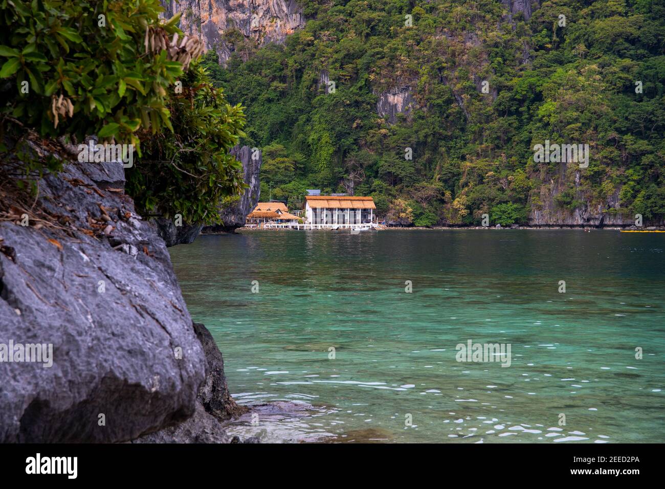 Holiday resort in tropical beach. Luxury resort sea view photo. Palawan ...