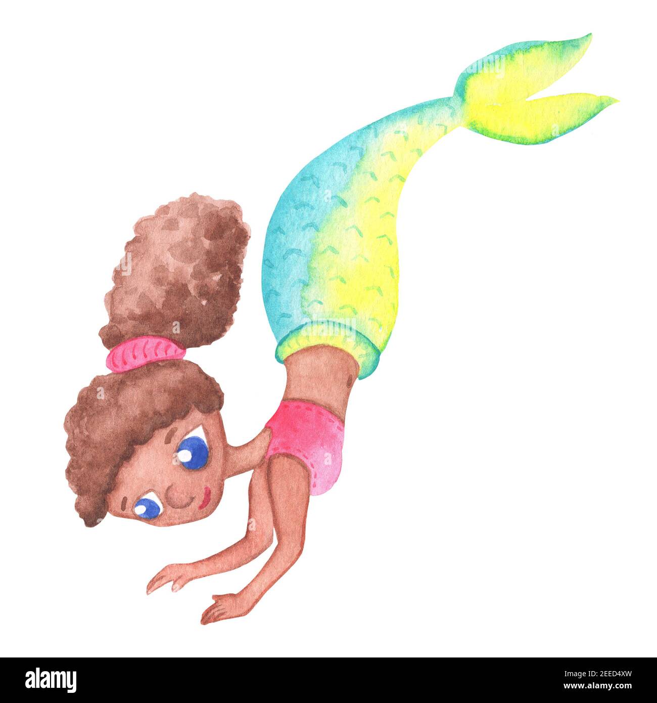 Ethnic african mermaid girl handdrawn character. Diverse nation mermaid ...