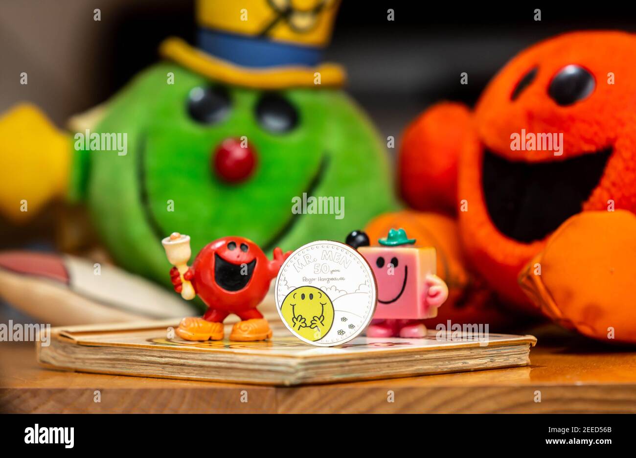 EDITORIAL USE ONLY The Royal Mint unveils a new £5 Mr Happy coin, which ...