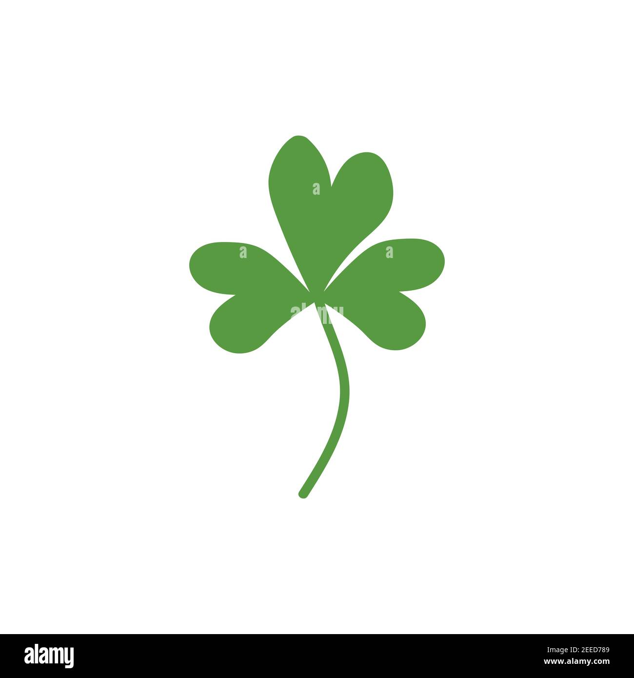 Shamrock hand drawn illustration isolated on white. Irish Clover leaf ...