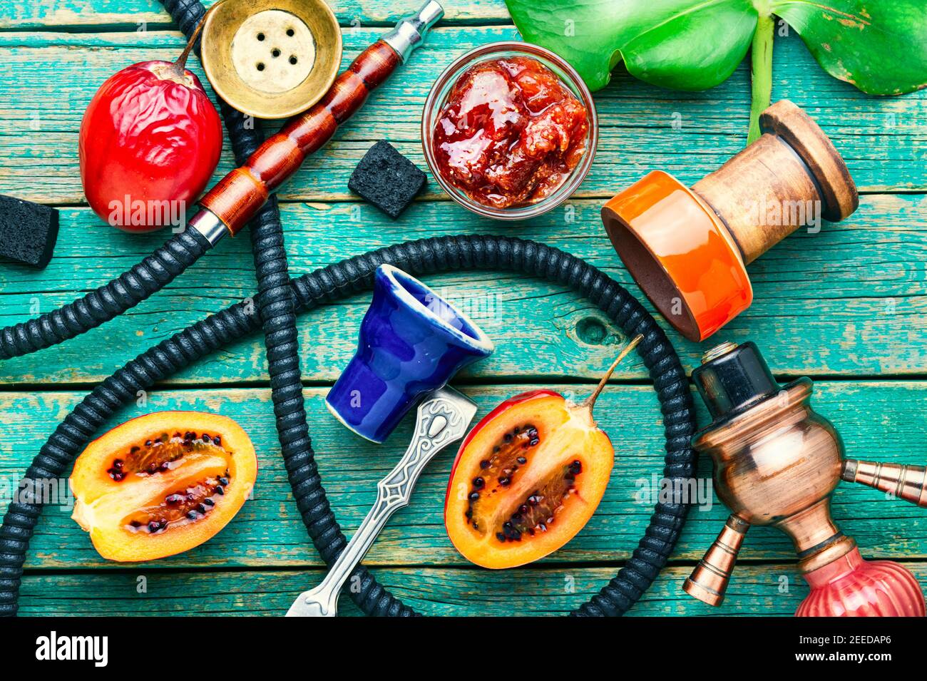 Hookah or shisha with tobacco with tamarillo aroma.Arabian shisha Stock ...