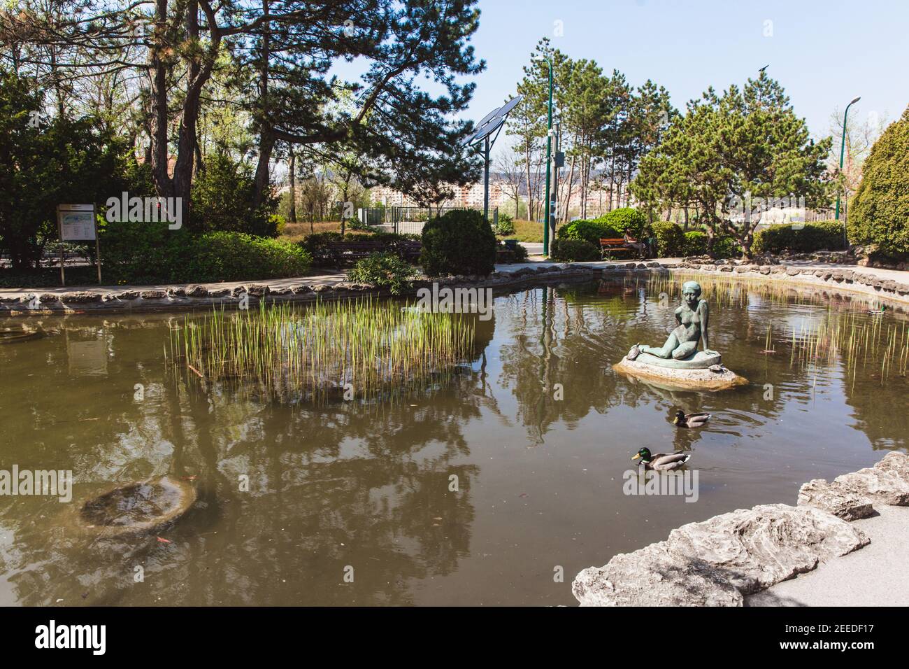 Beautiful sunny spring day in japanese garden in Margeret island in ...