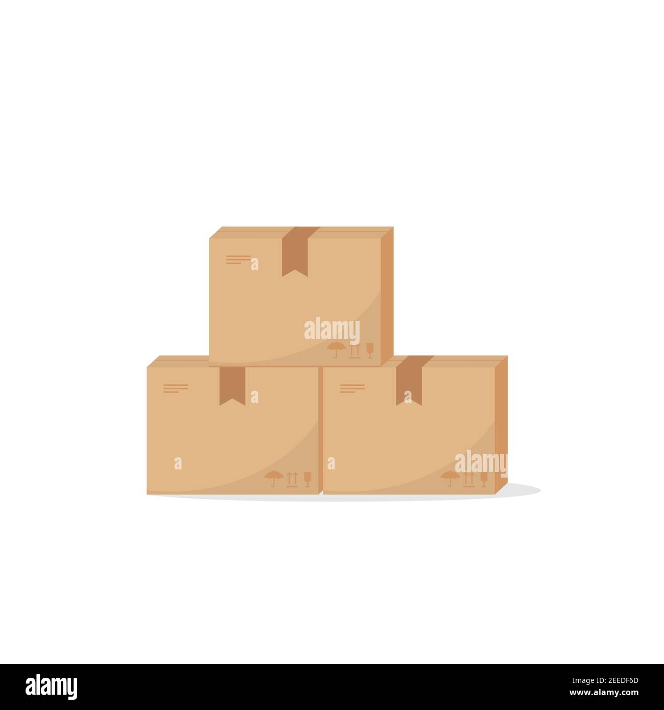 Parcel stack icon isolated on white. Delivery box, package service ...