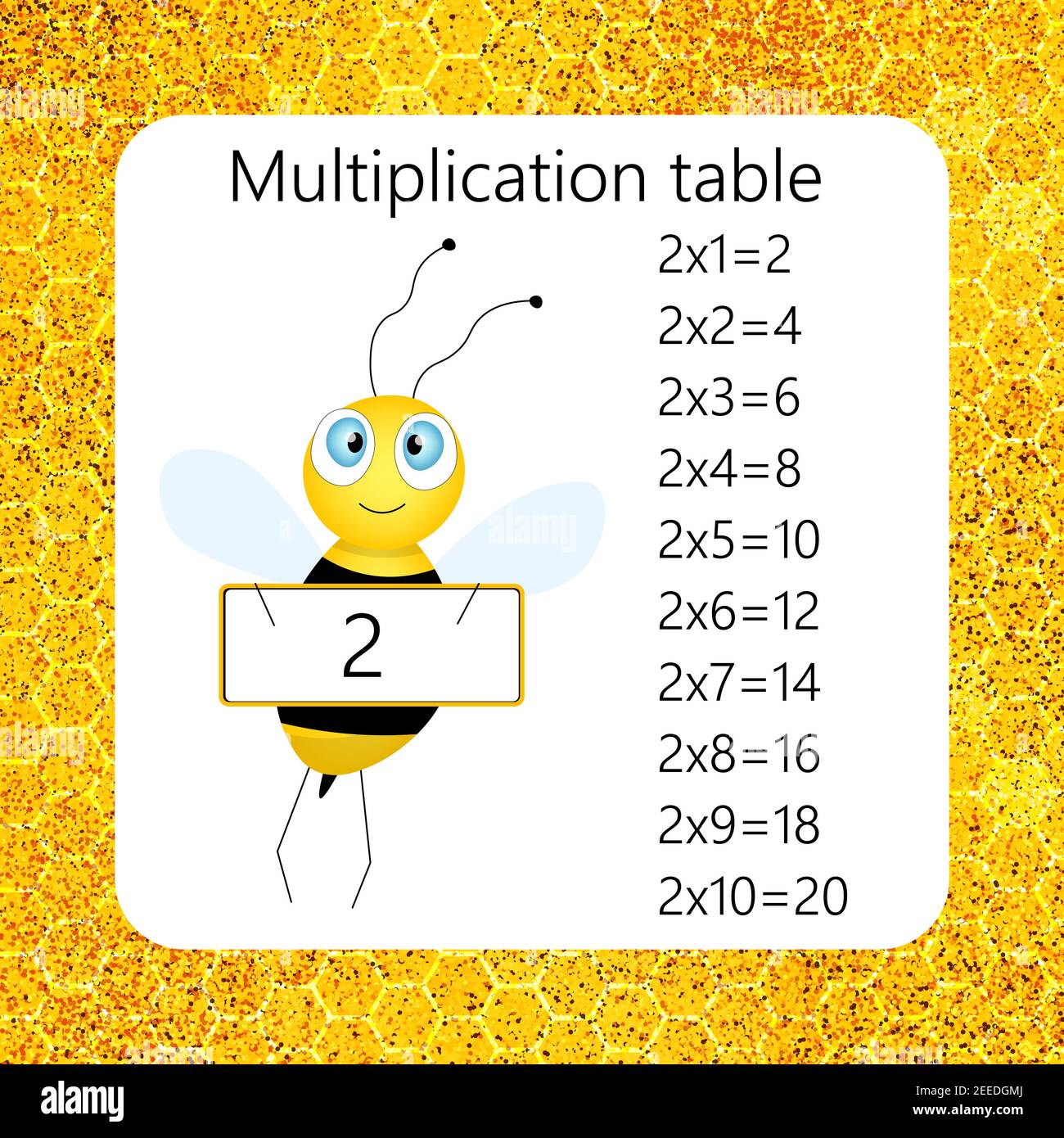 Multiplication Square. School vector illustration wuth bee ...