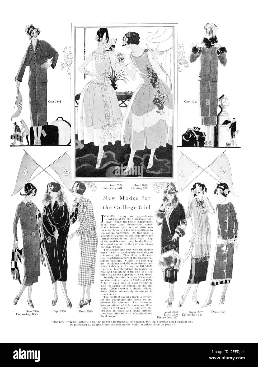 1925 Fashion Illustration/Advertisement, retouched and revived, cleaned ...