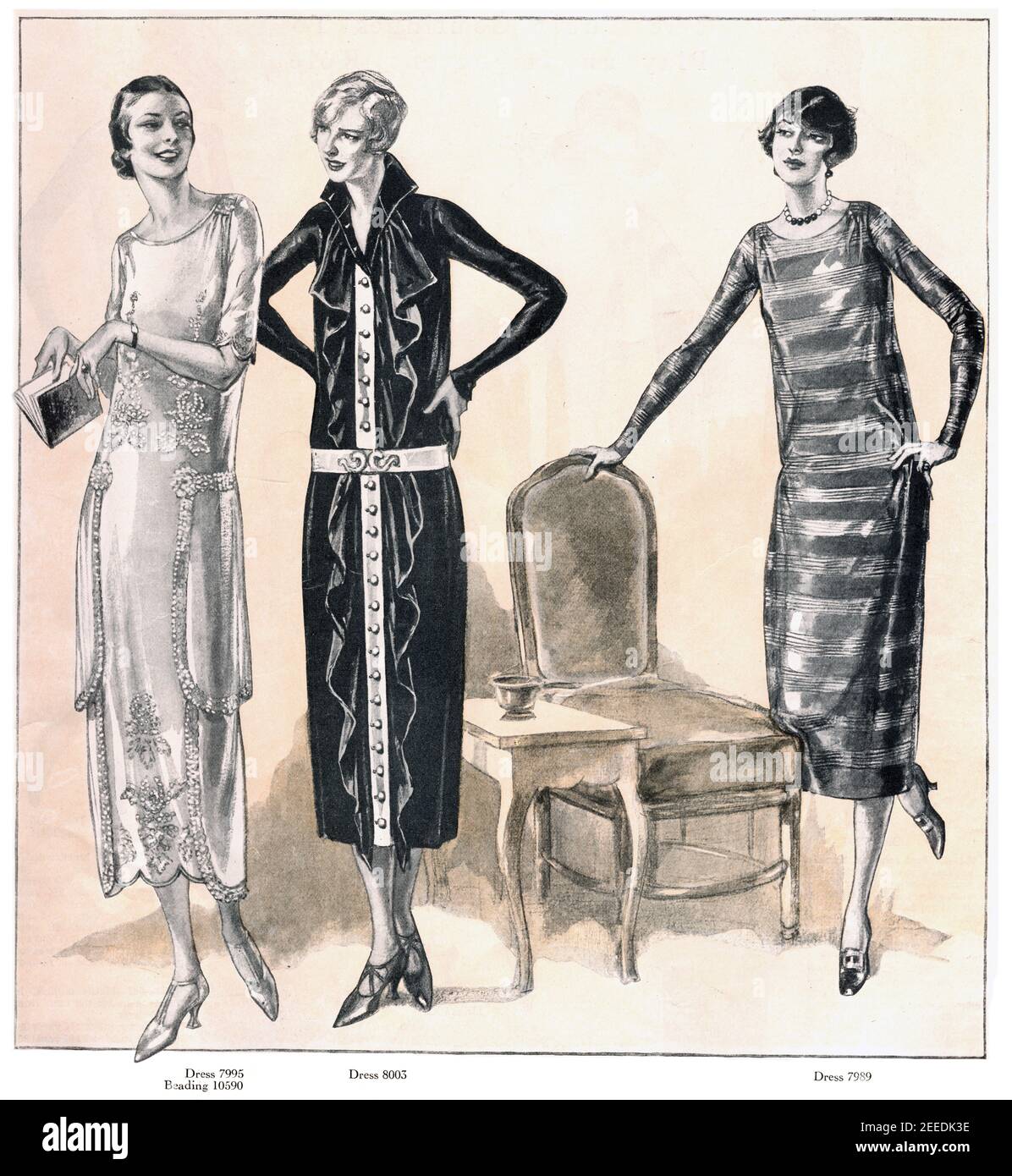 1925 Fashion Illustration/Advertisement, retouched and revived, cleaned ...