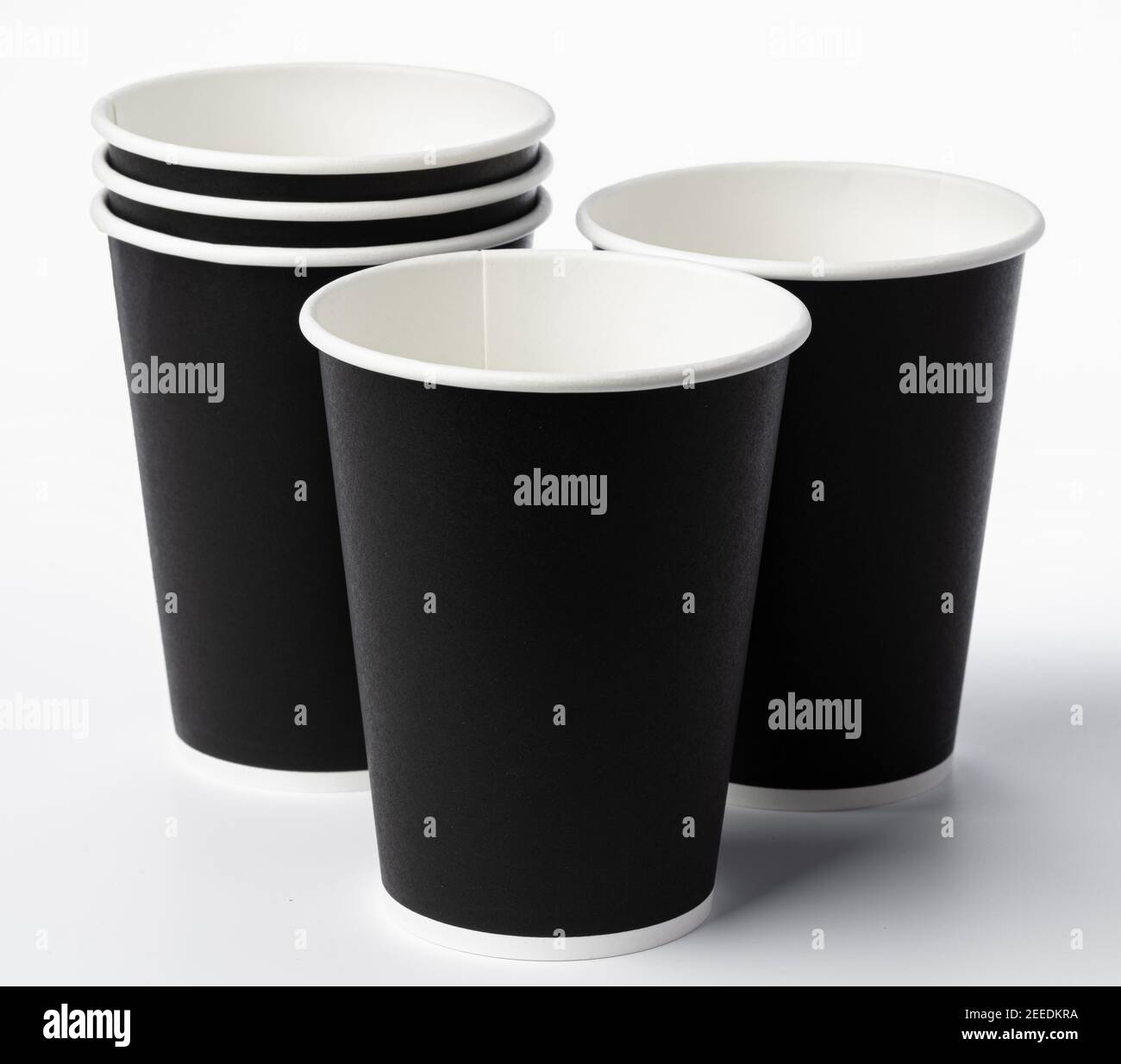 Paper coffee cups isolated on white background Stock Photo - Alamy