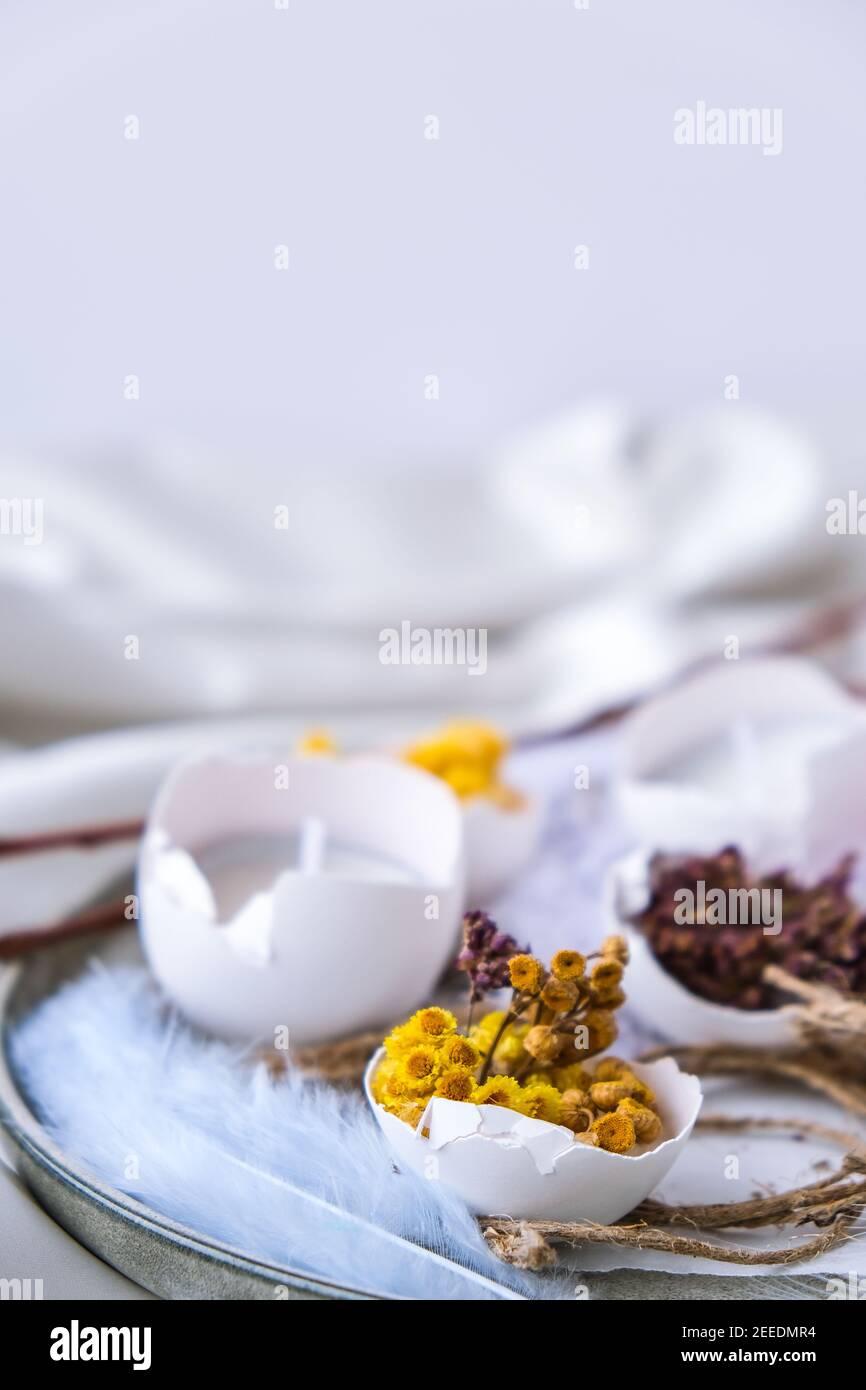 Easter DIY. Do it yourself. Trendy Easter decorations. Cracked organic ...