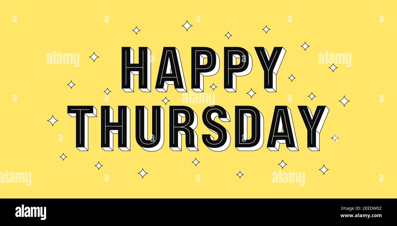 Happy Thursday post. Greeting text of Happy Thursday, typography ...