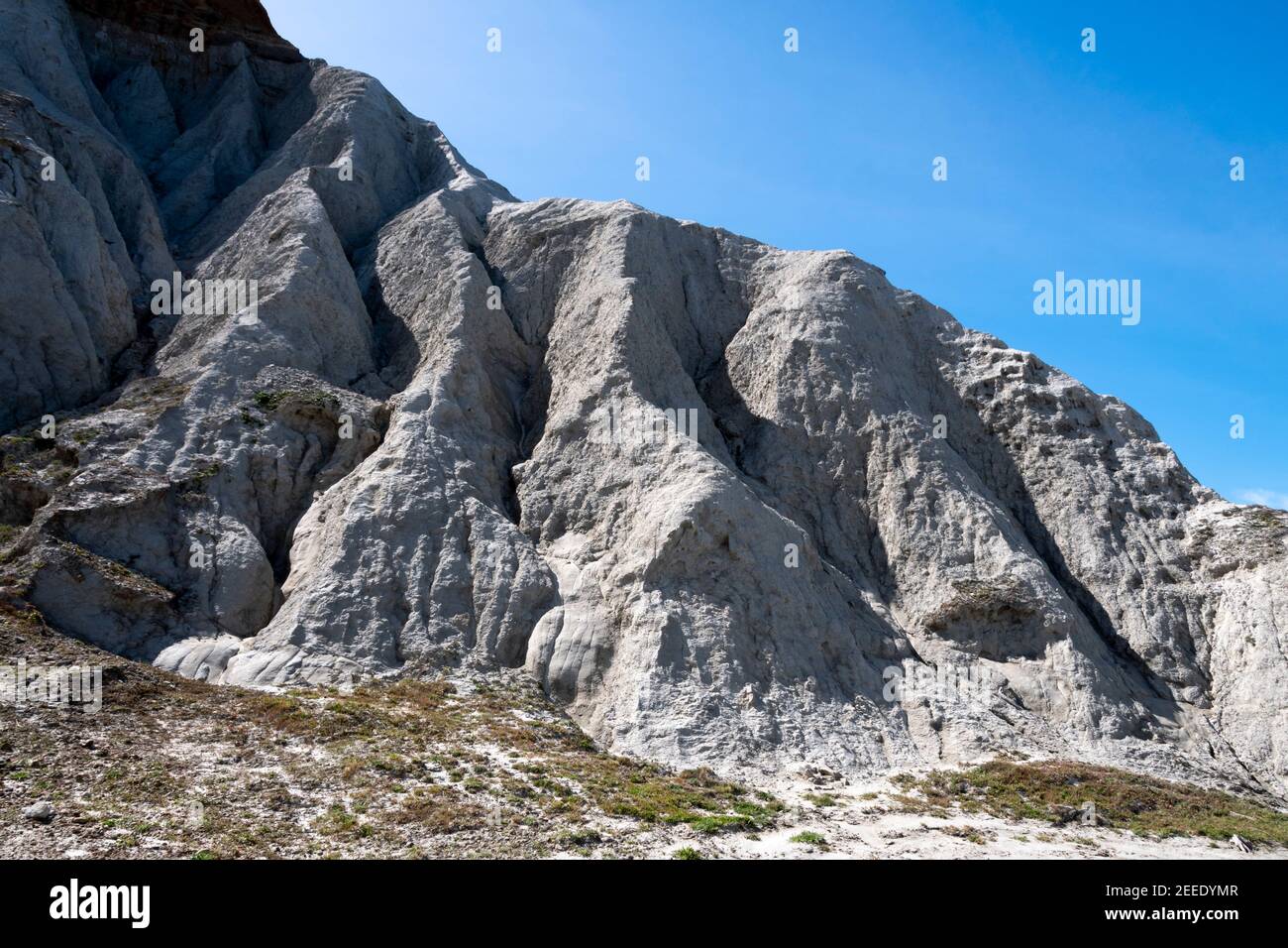 Eroded hillside, Lake Ferry, Wairarapa, North Island, New Zealand Stock ...