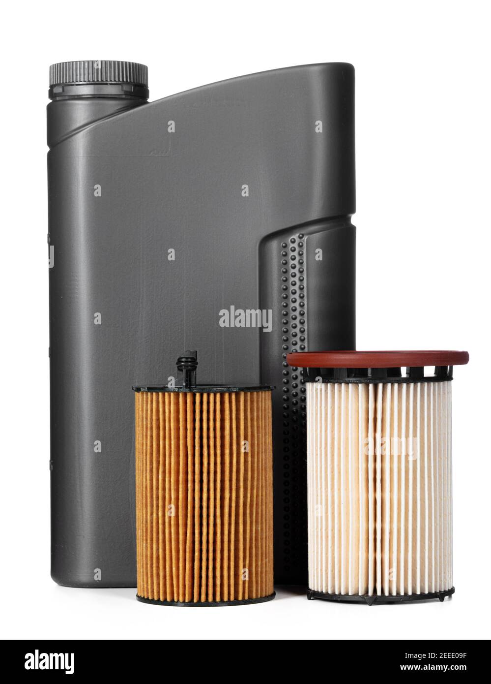 Car filters and motor oil can isolated on white Stock Photo - Alamy