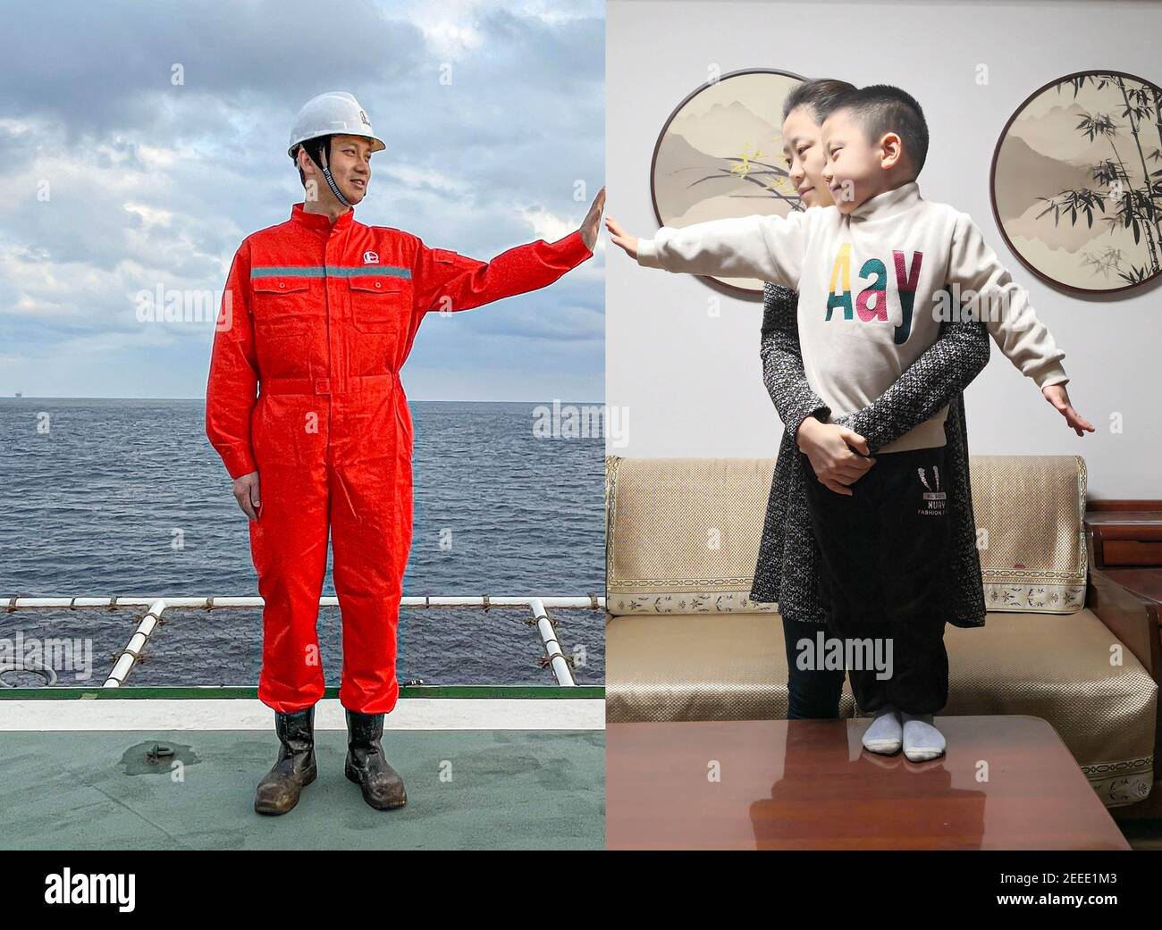 (210216) -- BEIJING, Feb. 16, 2021 (Xinhua) -- Combo photo shows Shi ...