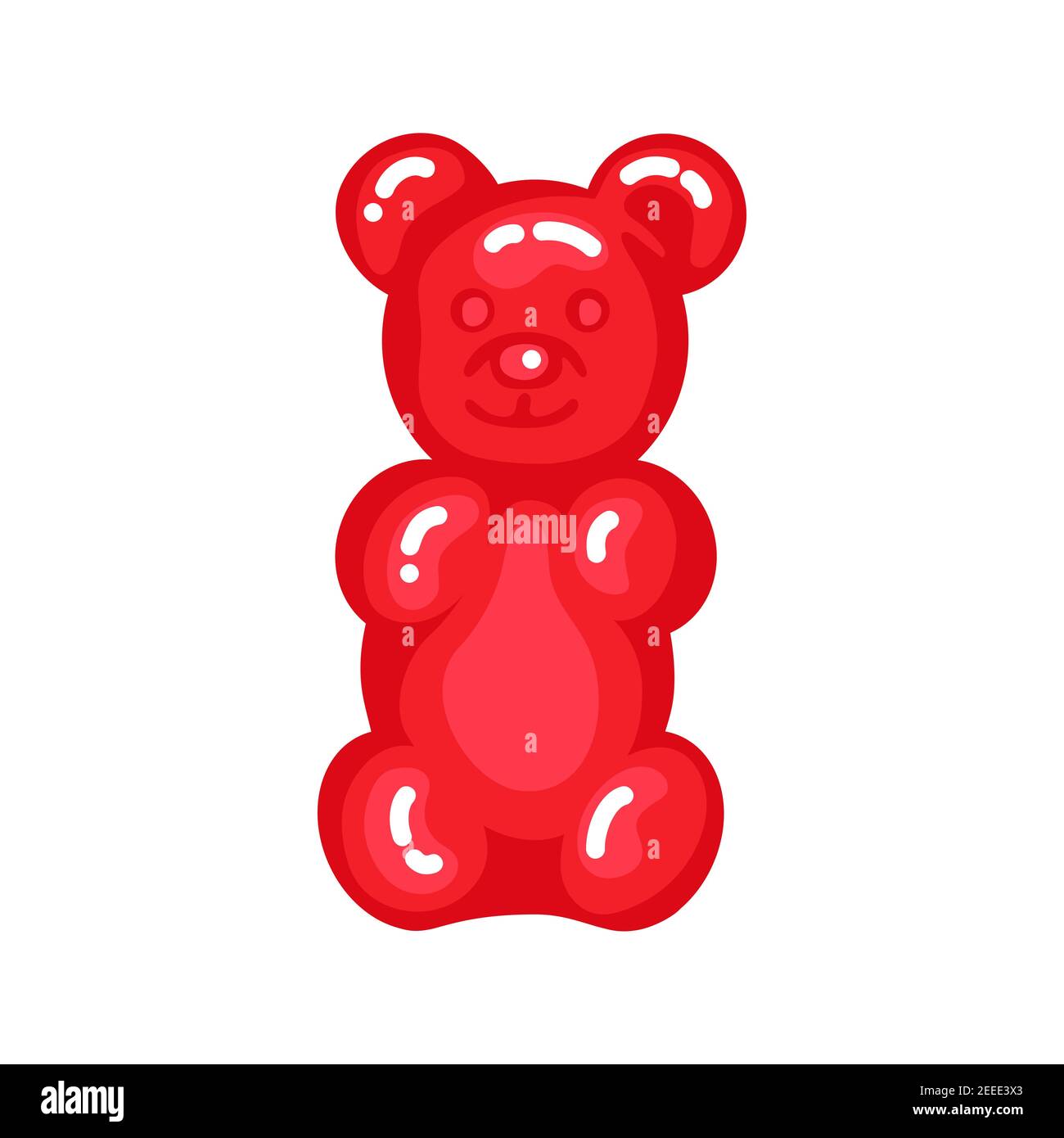 Red gummy bear jelly sweet candy with amazing flavor flat style design ...
