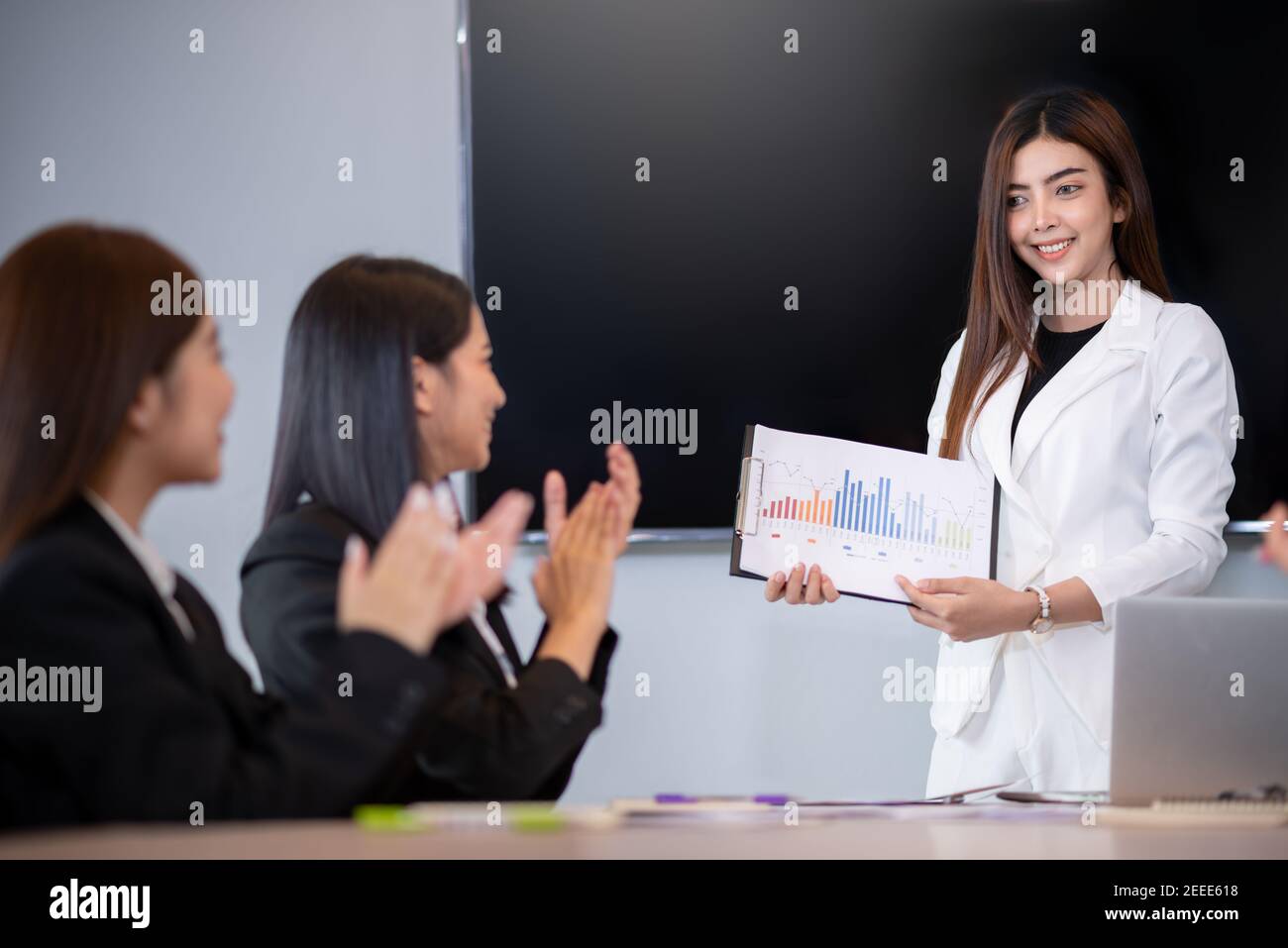 Group of asian young business people Meeting Conference working and ...