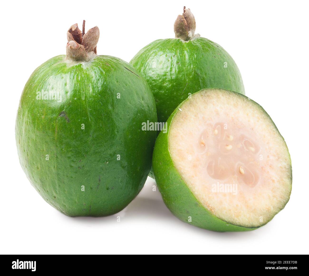 Tropical fruit feijoa isolated on white background Stock Photo - Alamy