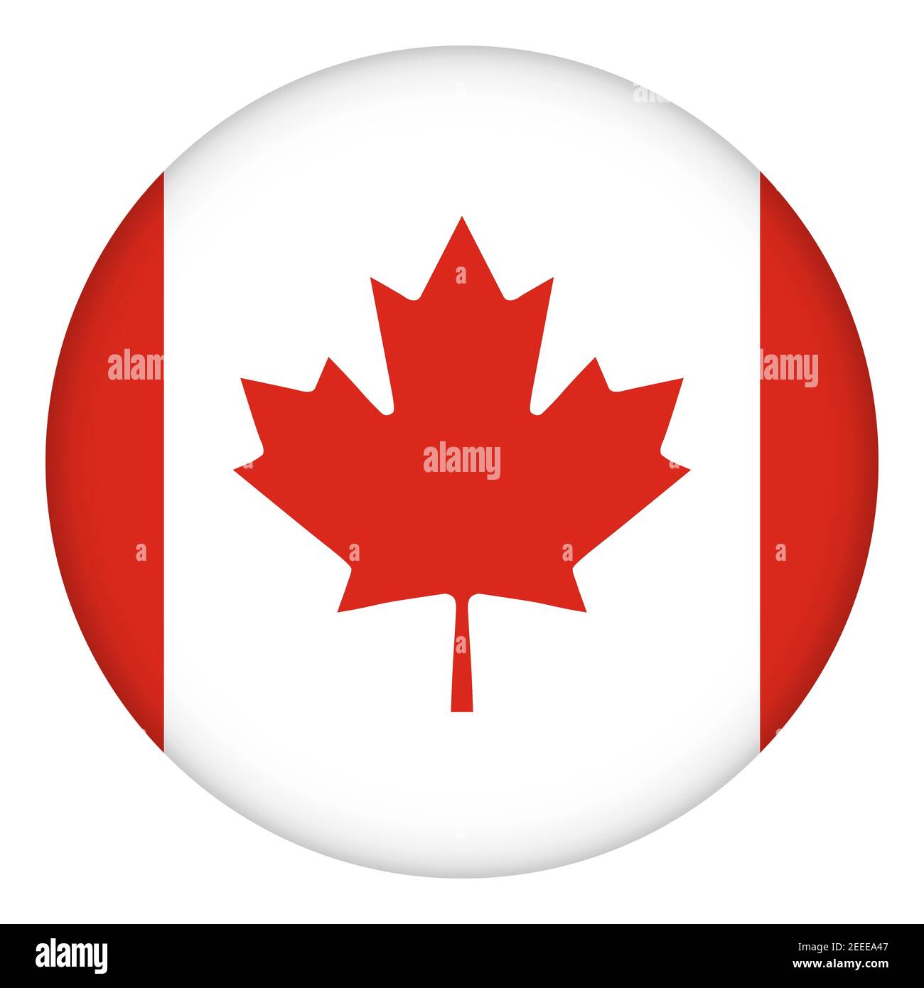 Flag of Canada round icon, badge or button. Canadian national symbol. Template design, vector ...