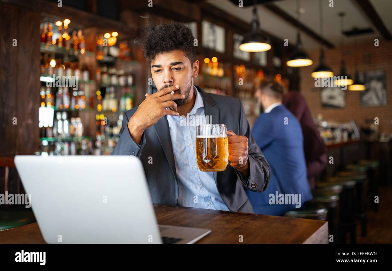 People, nicotine alcohol addiction and bad habits concept Stock Photo ...