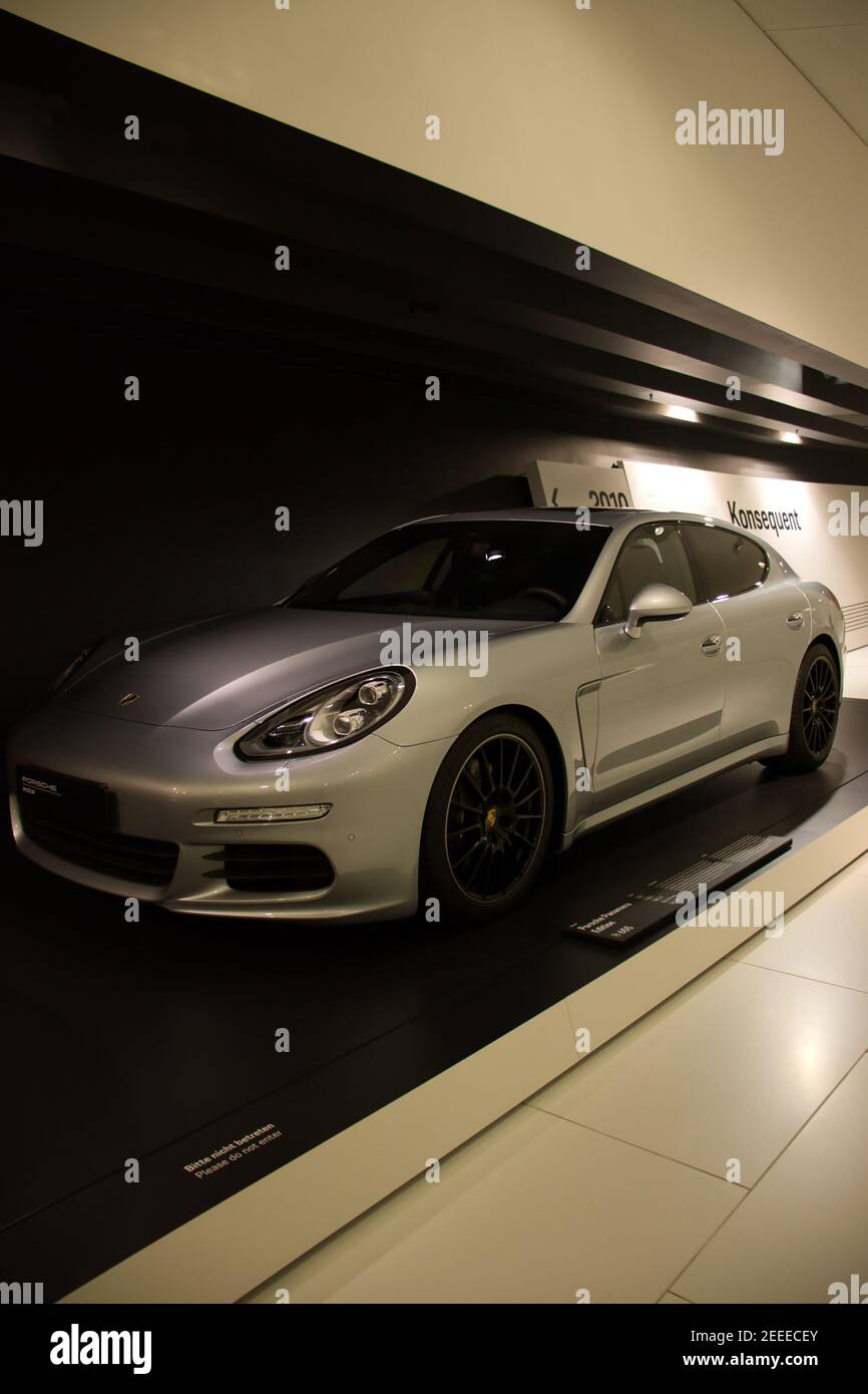 New car on display at the Porsche museum in Stuttgart, Germany Stock ...