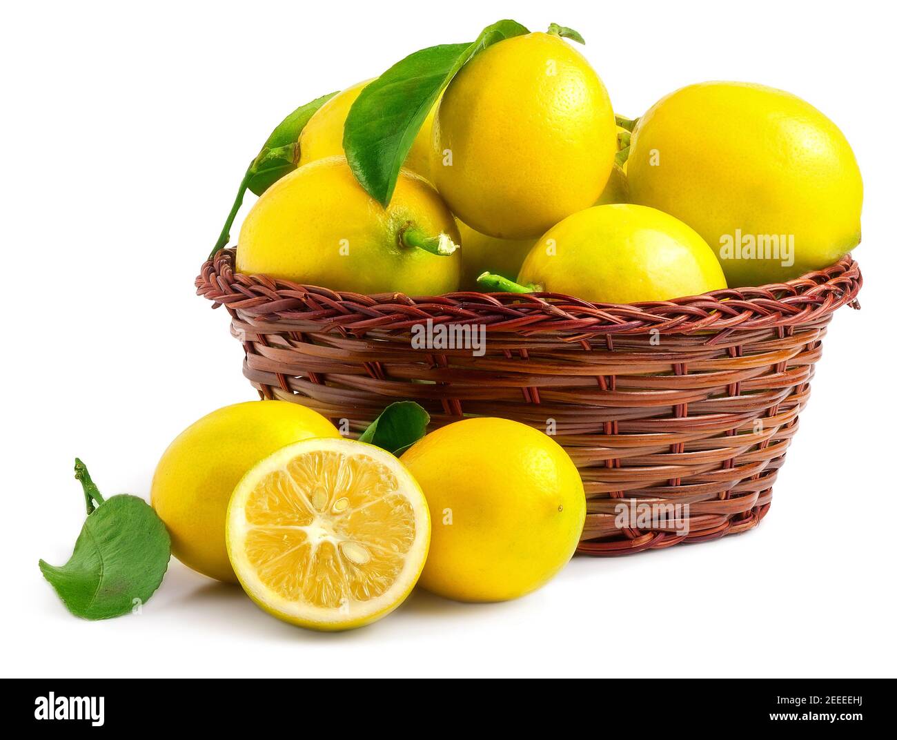 Lemons in basket hi-res stock photography and images - Alamy