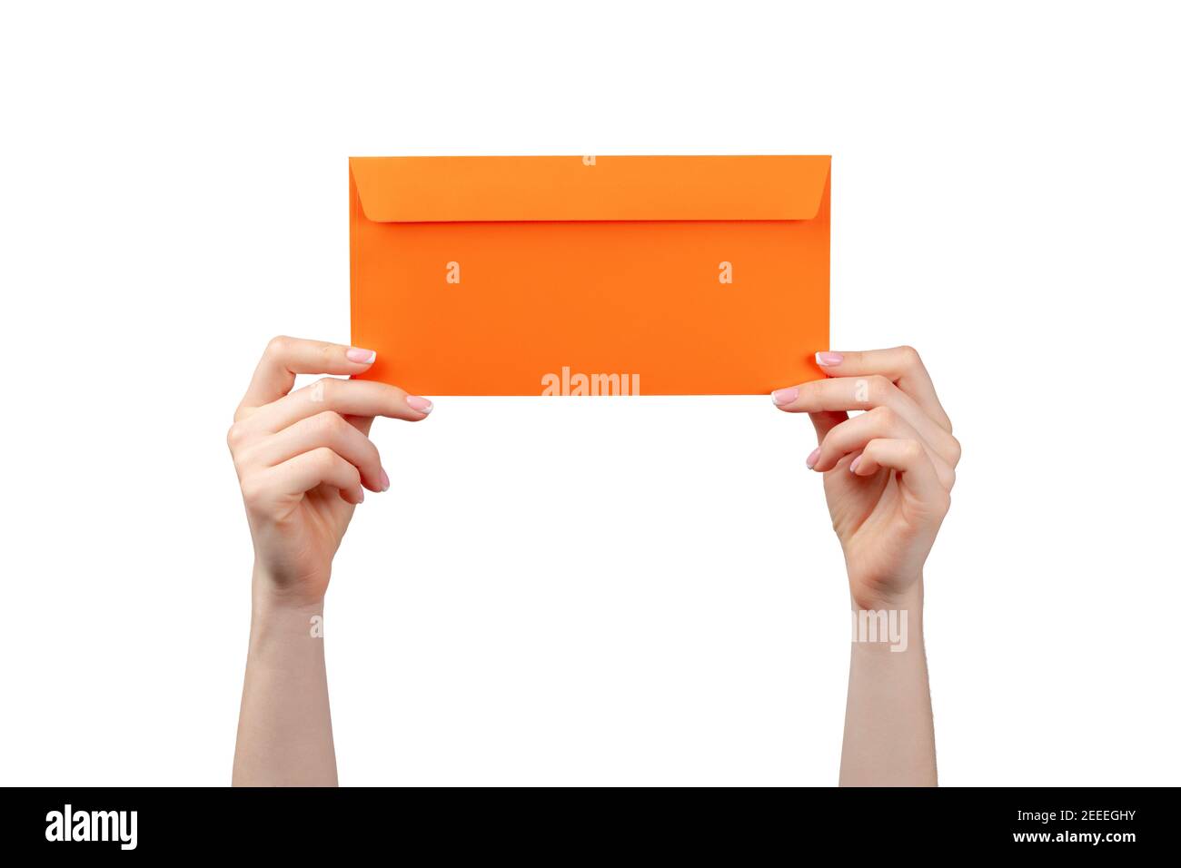 Old woman hand envelope Cut Out Stock Images & Pictures - Alamy