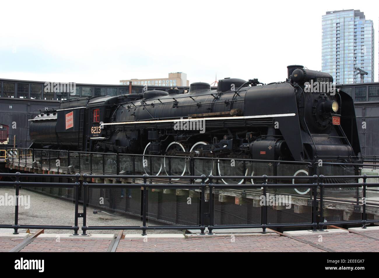 Locomotive in the Roundhouse Park, Toronto Railway Museum Stock Photo ...