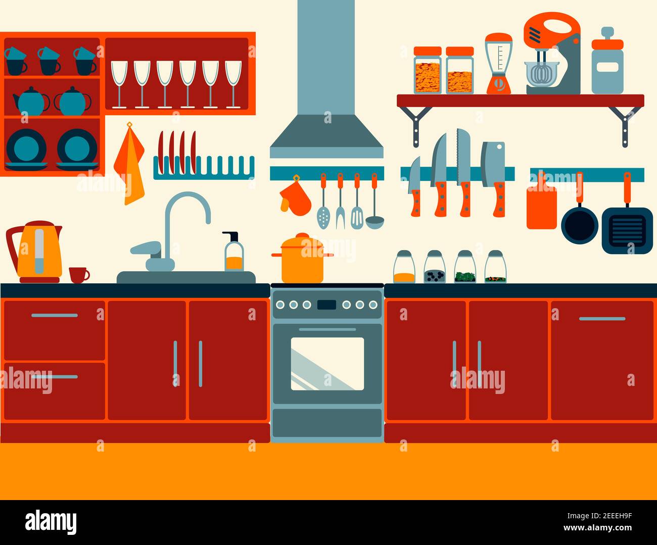 Modern kitchen details Stock Vector Images - Alamy