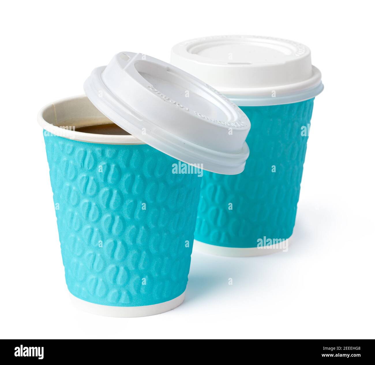 Paper coffee cups isolated on white background Stock Photo - Alamy