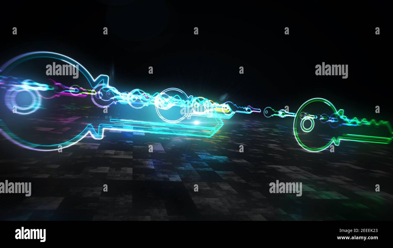 Digital encryption concept with cyber key symbol, secret, privacy ...