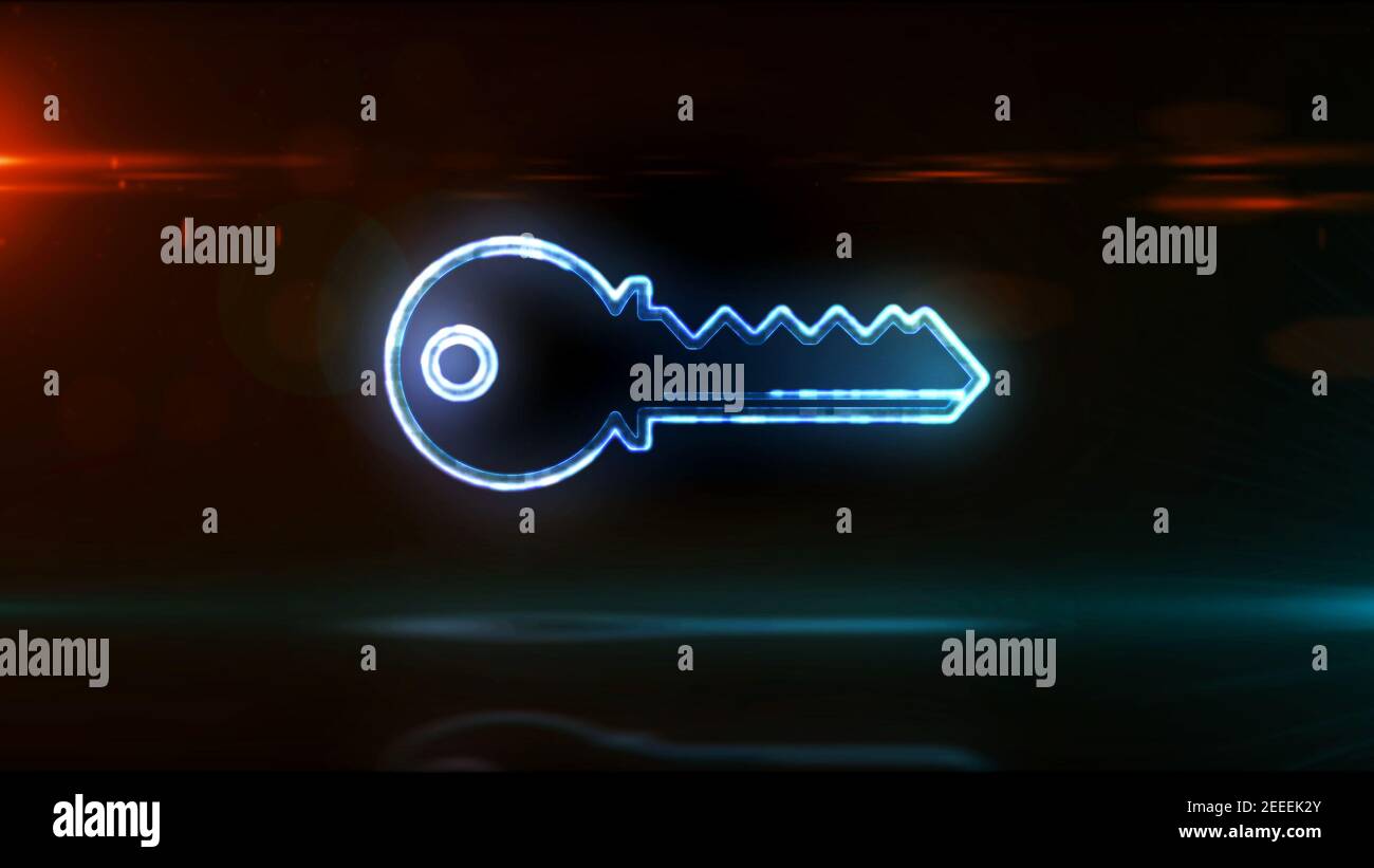 Digital encryption concept with cyber key symbol, secret, privacy, computer security and data ...