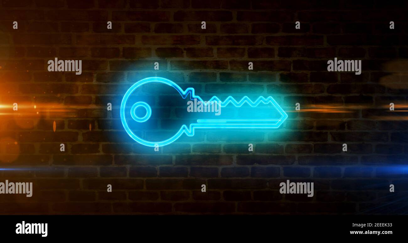 Digital encryption concept with cyber key symbol, secret, privacy, computer security and data ...