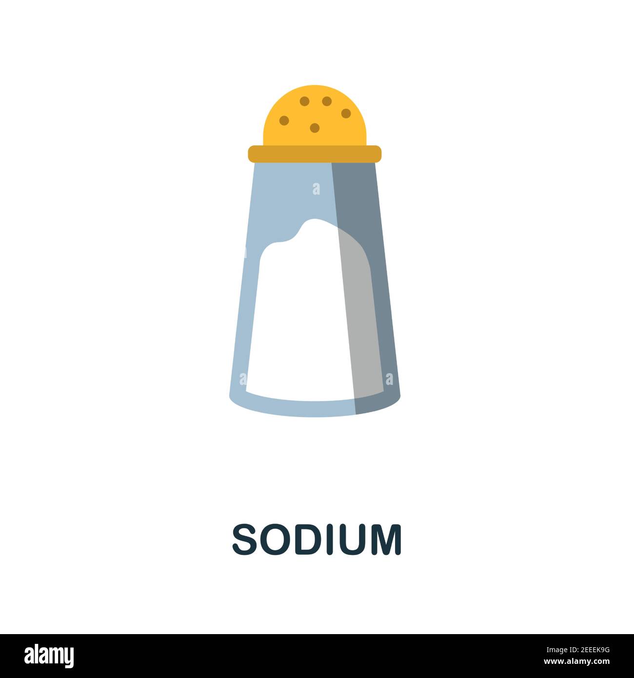 Sodium flat icon. Color simple element from nutrition collection ...