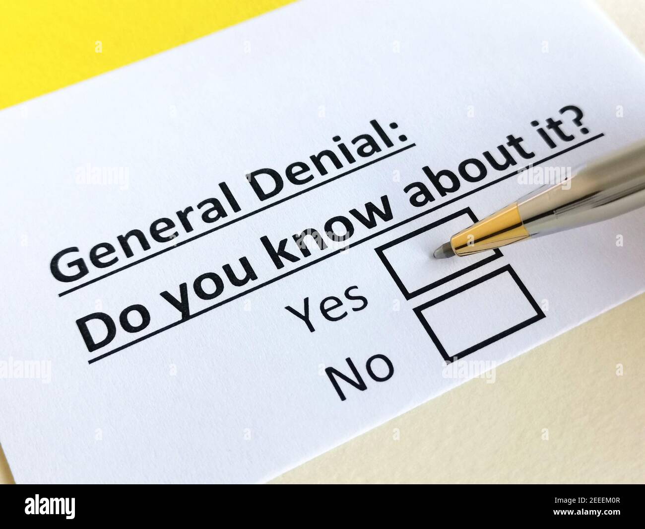 General denial hi-res stock photography and images - Alamy