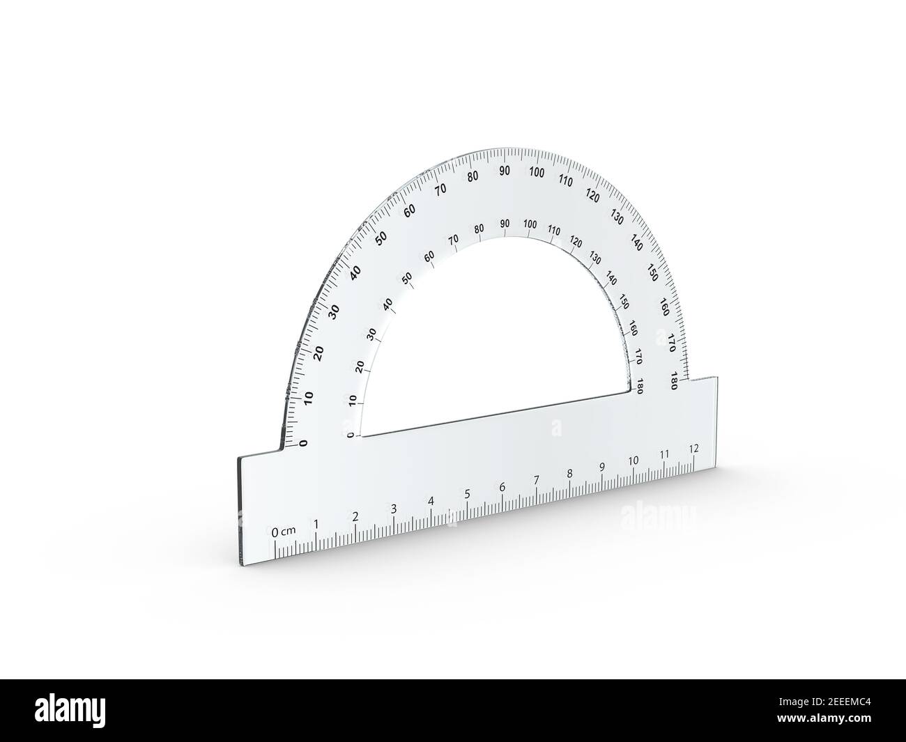Protractor on a white background. 3d illustration Stock Photo - Alamy