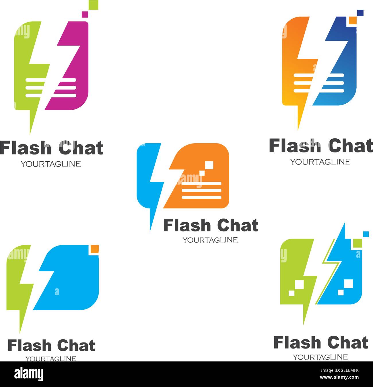 Chat thunderbolt logo Cut Out Stock Images & Pictures - Alamy