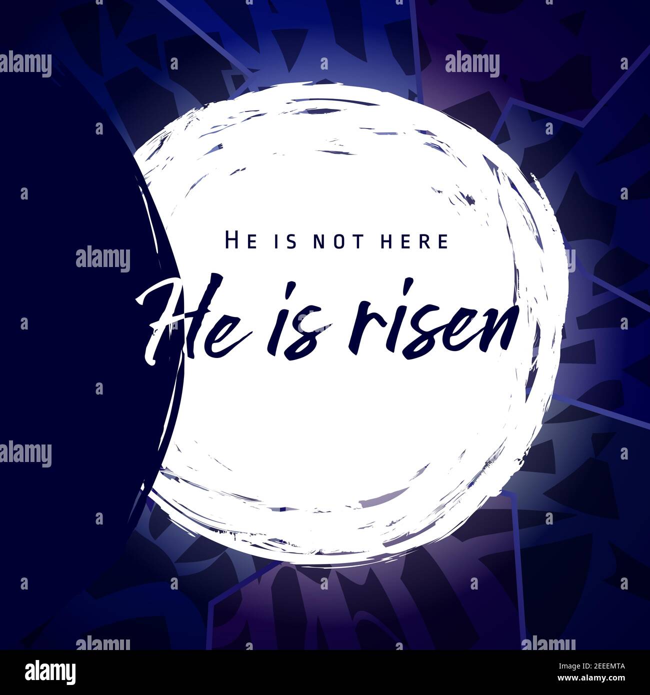 He is risen, He is not here. Invitation vector blue color template ...