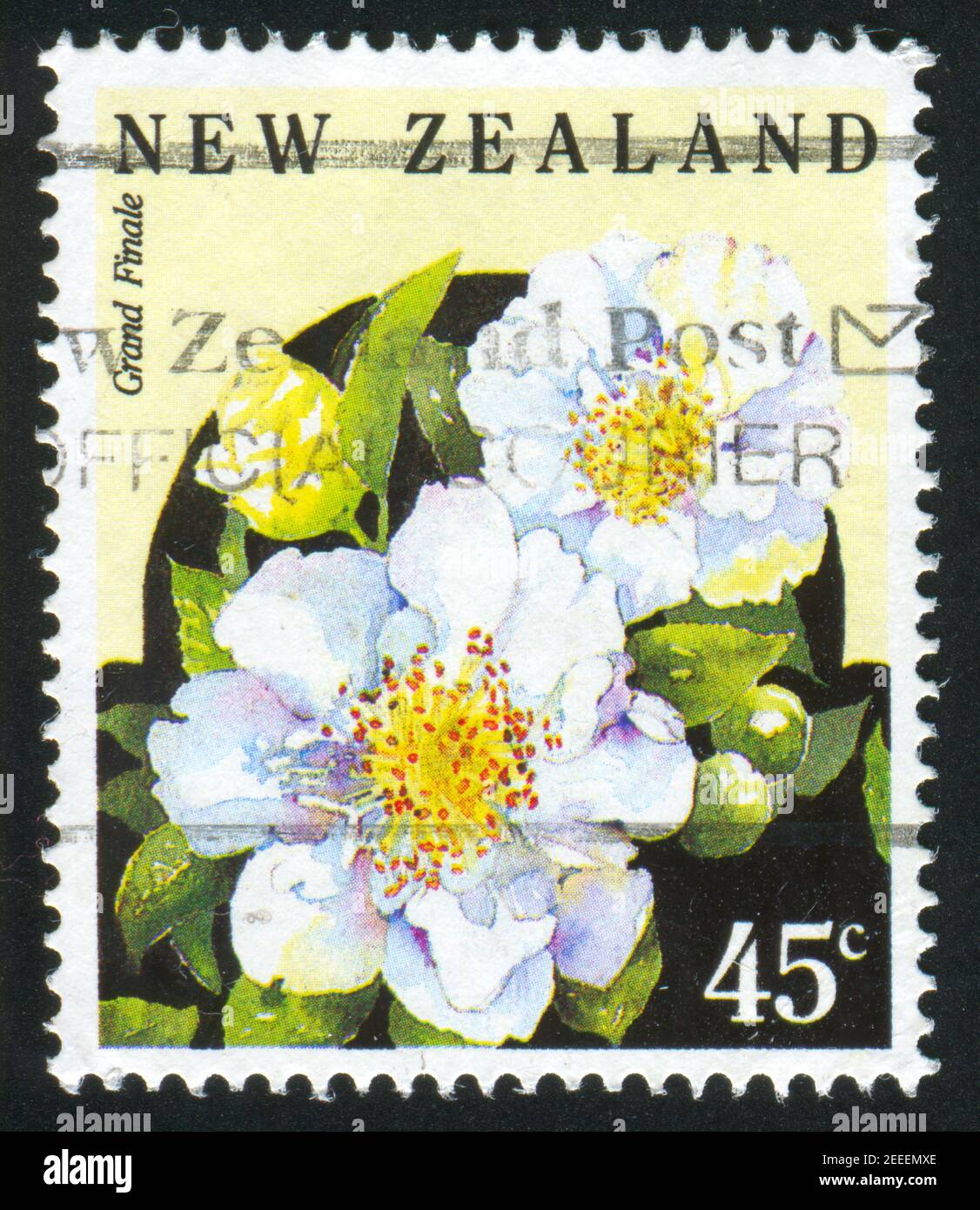 NEW ZEALAND — CIRCA 1992: stamp printed by New Zealand, shows dahlia ...
