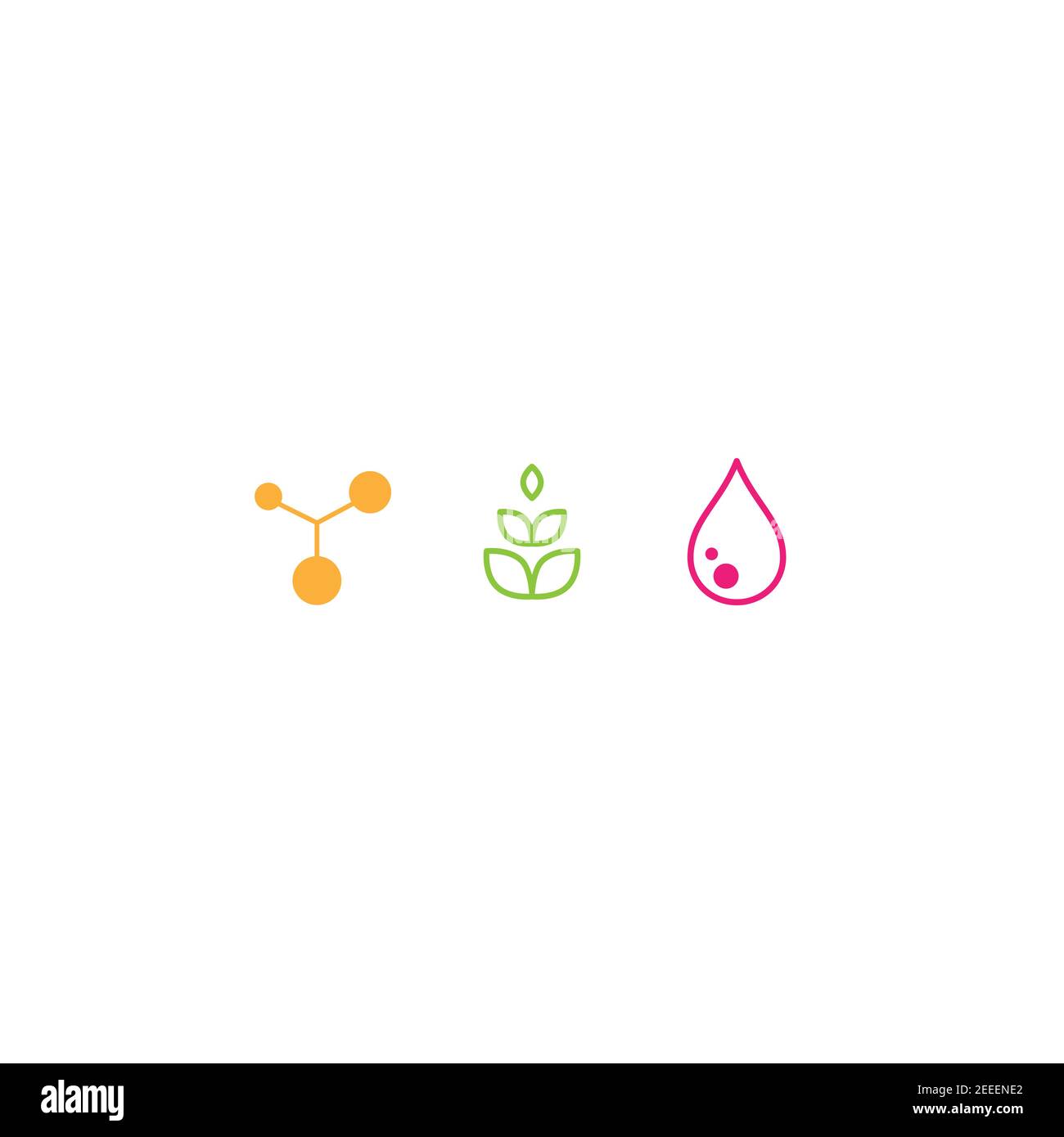 Protein, carbohydrates and fat simple icons. molecule sign. Skeletal ...