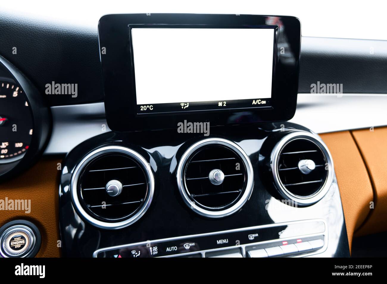 Monitor in car with isolated blank screen use for navigation maps and ...