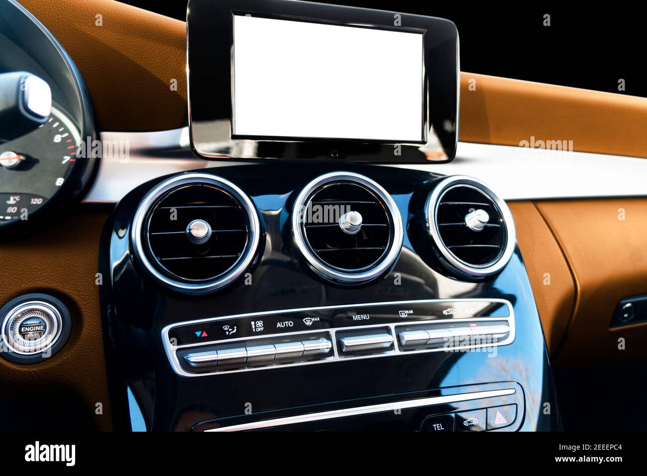 Monitor in car with isolated blank screen use for navigation maps and ...