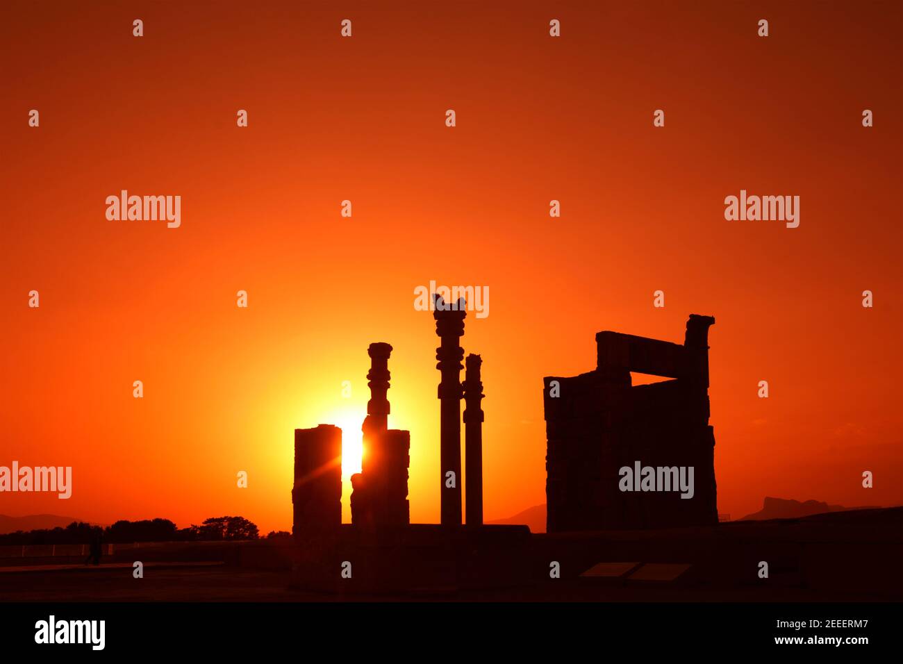 The Xerxes Gate, aka Gate of All Nations, at sunset, Persepolis, Iran ...